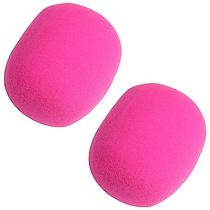 Fielect 2Pcs Microphone Covers Foam Mic Cover Handheld Microphone Windscreen Shield Mic Foam Filter Pink for KTV Broadcasting