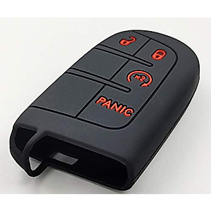 REPROTECTING Silicone Rubber Key Fob Cover Compatible with 2011-2019 Chrysler 300 Dodge Challenger Charger Dart Durango Journey Fiat 500 500L Compass Grand Cherokee Renegade M3N-40821302 M3M-40821302