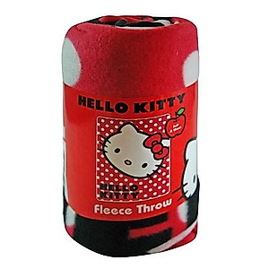 SANRIO Hello Kitty, "Polka Dot Kitty" Fleece Throw Blanket, 45" x 60", Multi Color