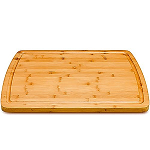 N++A 24 x 18 Inch XXXL Extra Large Bamboo Cutting Board for Kitchen– Wooden Chopping Carving Turkey, Meat, Vegetables, BBQ - LARGEST Wood Butcher Block Boards with Juice Groove