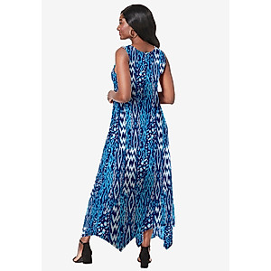 Jessica London Women's Plus Size Stretch Knit Hanky Hem Maxi Dress - 18/20, Black