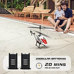 DEERC DE51 Remote Control Helicopter Altitude Hold RC Helicopters with Gyro for Adult Kid Beginner,2.4GHz Aircraft Indoor Flying Toy with 3.5 Channel,High&Low Speed,LED Light,2 Battery for 20 Min Play