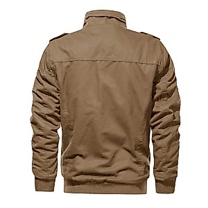 EKLENTSON Mens Winter Jackets Motorcycle Jacket Flying Jacket Winter Coat Men Windbreaker Thick Fleece Lined Jacket Men