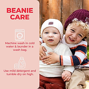 Love Your Melon Beanie for Babies - 100% Soft Cotton Stretchable Pom Beanies Knitted Winter Hats for Baby Boys & Girls - Thick & Stylish Knit Hat Skully Caps Head & Ears Warmer (Black Speckled)