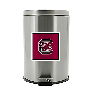 NCAA South Carolina Gamecocks Stainless Steel Trash Bin with Foot Pedal, 20 Liter