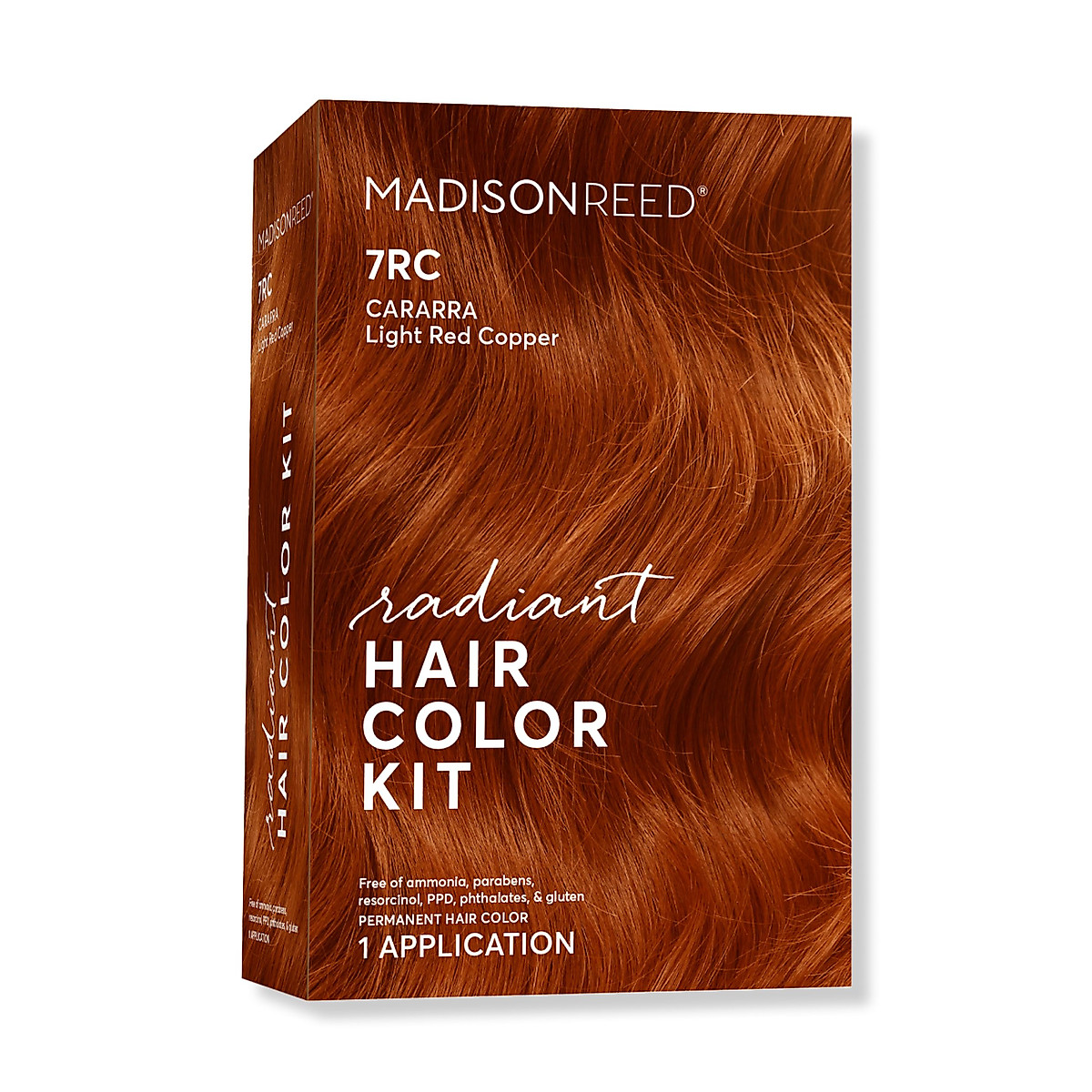 Madison Reed Radiant Hair Color Kit, Light Red Copper for 100% Gray Coverage, Ammonia-Free, 7RC Carrara Crimson, Permanent Hair Dye, Pack of 1