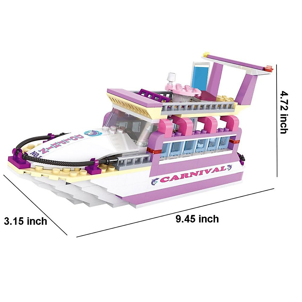 BRICK STORY Dream Girls Cruise Ship Building Toys Playset Creative Friends Yacht Building Sets 318 Pieces Girls City Boat Model Building Kit Christmas Birthday Gift for Kids Age 6-12