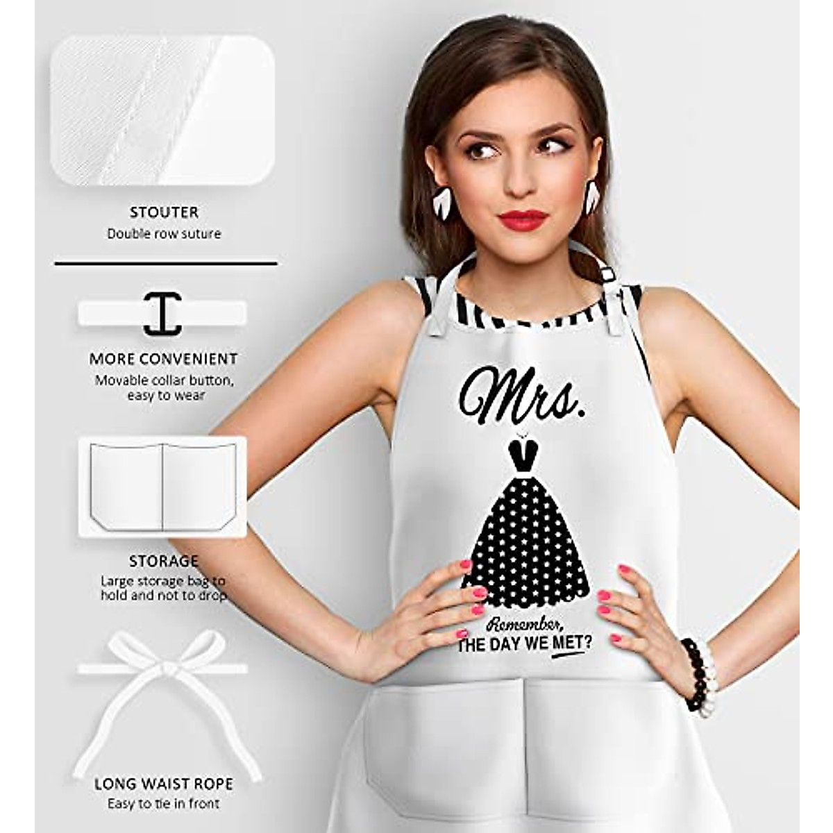 Wedding Gifts Engagement Gifts for Couples Mr and Mrs Aprons for Couples Gifts, Bridal Shower Gift Anniversary Christmas Gifts for Couple Mr and Mrs Gifts, 8 Pack Kitchen Cooking Apron Gift Set