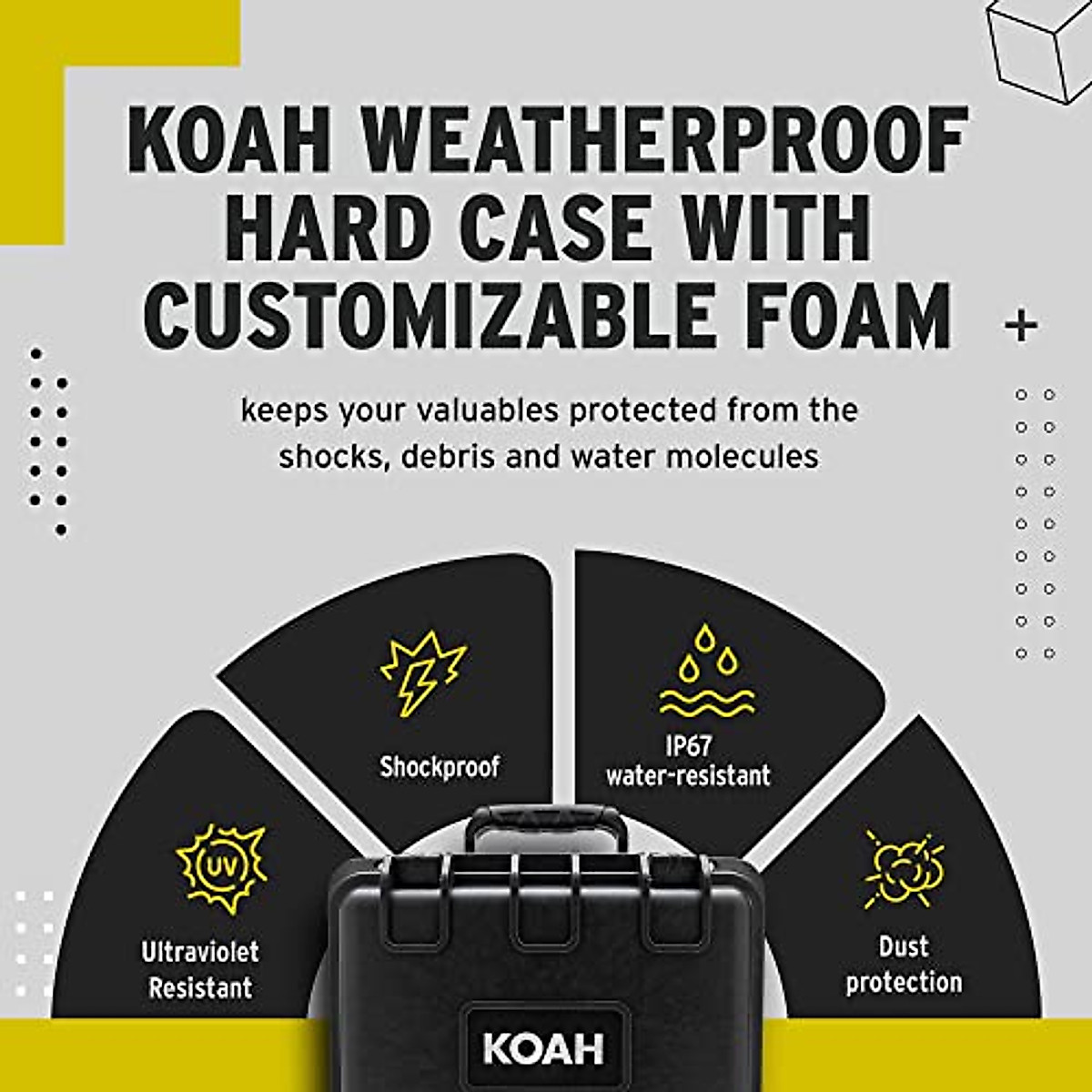 Knox Gear Koah Weatherproof Hard Case with Customizable Foam (10 x 9 x 7 Inch)