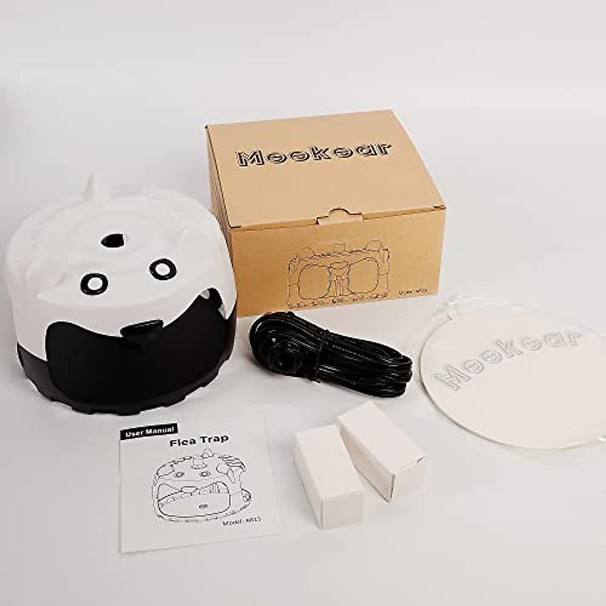 Meekear Flea Trap, Indoor Flea Lights Sticky Dome Bed Bug Trap with 2 Light Bulbs & 5 Sticky Pads, Plug-in Flea Killer Lamp Catcher for Inside Your Home, Pets & Children Safe