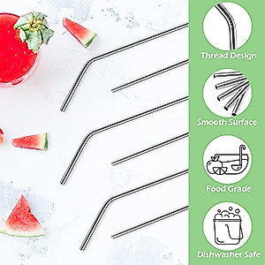 Acerich Set of 6 Stainless Steel Straws, Reusable Metal Straws for 30 oz & 20 oz Tumblers Cups Mugs Cold Beverage, Free Cleaning Brush Included