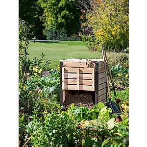 Gardener's Supply Company Cedar Compost Bin | Heavy Duty Outdoor Composter with Aluminum Corners & Steel Handles | Holds 110 Gallons Designed for Good Aeration | Best for Backyard Garden Composting