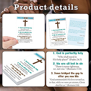 Chiisong 160 Pcs Gospel Tract Card Bulk Plan of Salvation Cards Pocket Prayer Holy Postcards Christian Inspirational Assorted Bible Verses Bookmark for Women Men Teens Ministering Tool Gifts, 8 Styles
