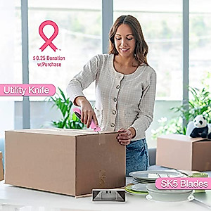 WORKPRO Pink Tool Kit - Hand Tool Set with Easy Carrying Round Pouch - Durable, Long Lasting Chrome Finish Tools - Household Tool Kit Perfect for DIY, Home Maintenance - Pink Ribbon