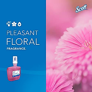 Scott Professional Foam Hand Soap with Moisturizers (91592), 1.2 L, Foaming, Pink, Floral Scent, Automatic Refills, for Kimberly-Clark Professional ICON Dispensers (2 Bottles)