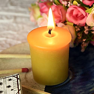 Pure Beeswax Votive Candles-6 Pack Natural Votives Set for Home Room Decor Party Wedding Spa Gift