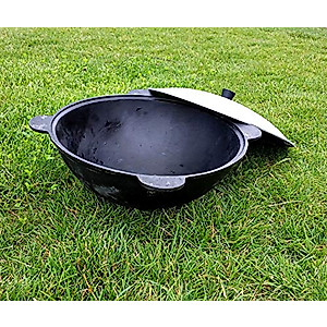 MangalGrills Cast Iron Uzbek Traditional Kazan Cauldron 22L Qozon Qazan Caldero Kadai Pilaf Plov Lagman Shorpa