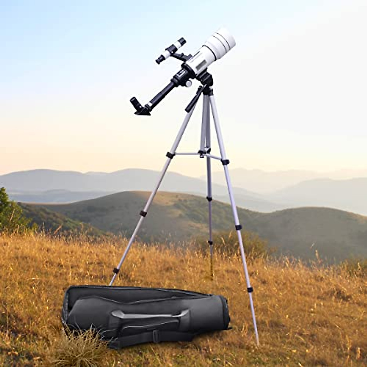 USA Gear Refractor Telescope Case - Holds Telescopes/Tripod 21 to 35 inches - Adjustable Extension, Storage Bag Pocket, and Strap - Compatible with ToyerBee, Gskyer, Celestron Telescope Bags and Cases