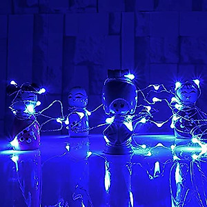 YIWOLIT Solar String Light Outdoor Waterproof, 2 Pack Each 33ft 100 LED 8 Modes Copper Wire Fairy Lights for Garden , Patio, Yard, Home, Wedding, Christmas, Halloween Decoration (Blue)