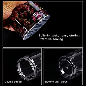 12oz Clear Plastic Storage Jars Containers,8 Pack Refillable Black Wide-Mouth Plastic Slime Storage Containers for Beauty Products,Kitchen & Household Storage - BPA Free