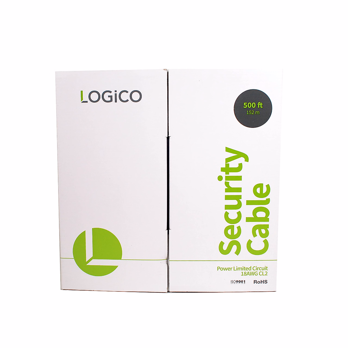 LOGICO Security Wire Burglar Alarm 18/6 500FT Stranded Shielded Control Speaker Cable