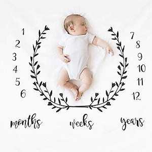 Tnfeeon Baby Photography Prop Blanket, Baby Blanket Infant Growth Record Blanket Newborn Photography Props for Boys Girls(C)