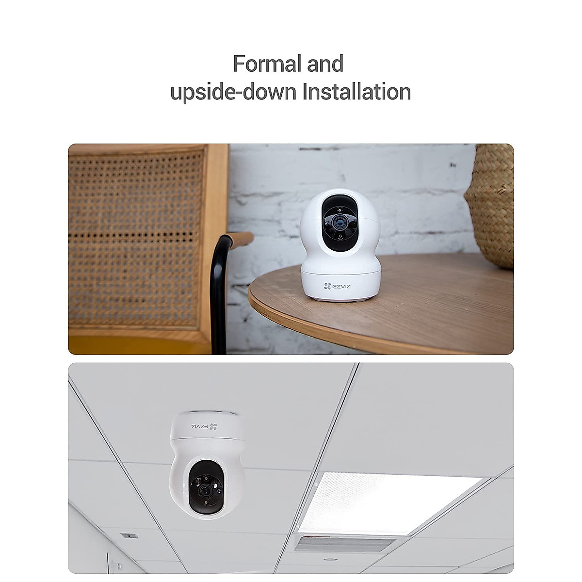 EZVIZ 2K+ Indoor Security Camera, WiFi, 360° Coverage, Night Vision, Auto Motion Tracking, Pet Baby Monitor, Two Way Talk, Compatible with Alexa (CP1 2K+)