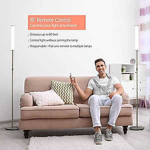 O’Bright Dimmable LED Torchiere Floor Lamp, 270° Tilt Head, 3000 Lumens, Adjustable Brightness, Standing Pole Lamp / Reading Light / Floor Lamps for Living Room, Bedrooms, Dorm and Office (Black)