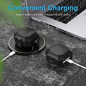 Valkit Compatible Galaxy Buds FE Case 2023/Buds 2 Pro 2022/Buds 2/Buds Pro/Buds Live Case Cover with Lock, Carbon Fiber Shockproof Protective Case for Men Women with Keychain for Samsung Earbuds