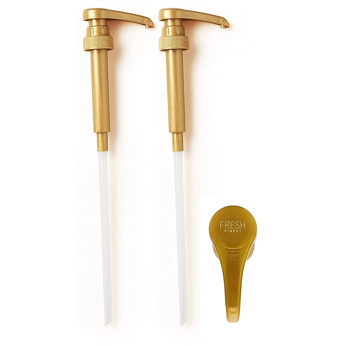 2 Pack Fresh Finest Coffee Syrup Pump Dispenser,Syrup Pump is Compatible with Torani, Davinci, Jordans Skinny Syrups, Fits 25.4 Oz/750 ML Bottles, for Coffee Syrups, Teas, Snow Cones, Smoothies