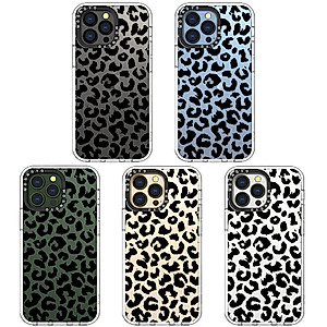 MOSNOVO for iPhone 13 Pro Case, [Buffertech 6.6 ft Drop Impact] [Anti Peel Off] Clear Shockproof TPU Protective Bumper Phone Cases Cover with Black Leopard Print Design for iPhone 13 Pro
