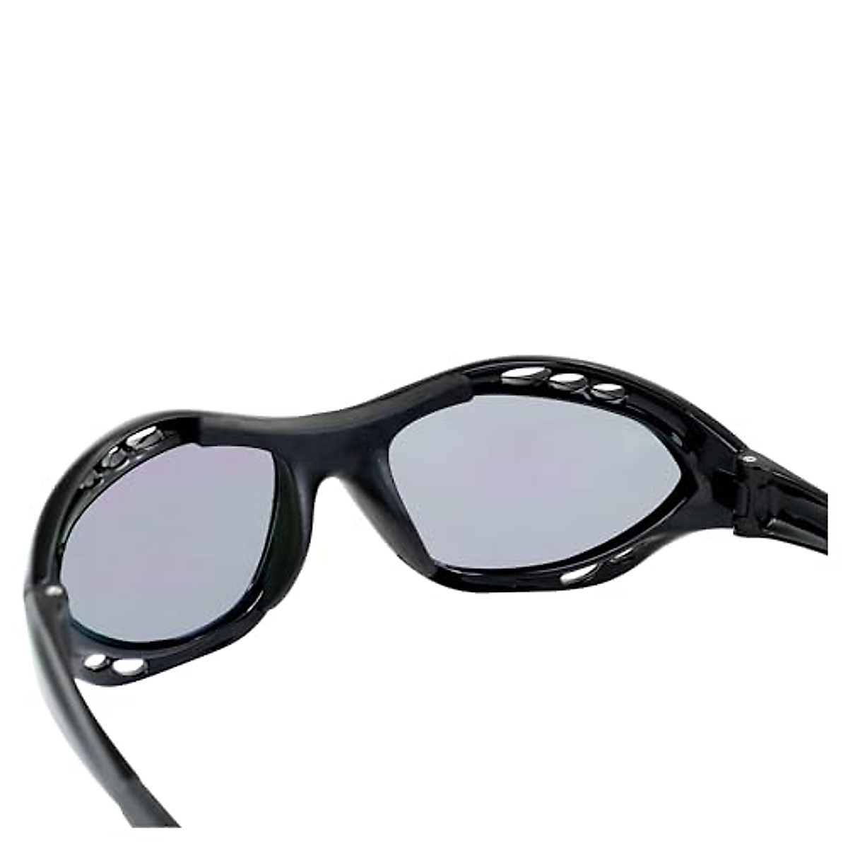 Hurricane Eyewear Category 4 Polarized Jet Ski Floating Goggles Black Padded Frames with Anti-Fog Coating (Blue Mirror)