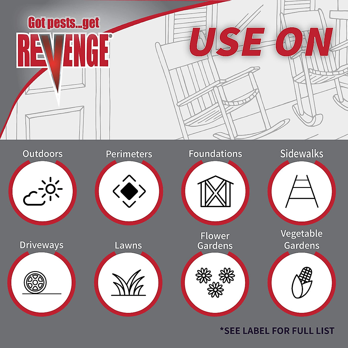 Revenge Termite & Carpenter Ant Killer, 32 oz Concentrate, Long Lasting 5 Year Protection, Outdoor Perimeter Treatment