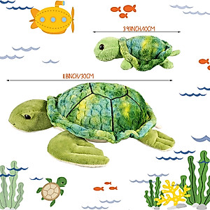 Aoriher 5 Pieces Plush Turtle Set 12 Inch Stuffed Sea Turtle Mom with 4 Little Plush Turtles Soft Plush Stuffed Animal Toys Tortoise Hugging for Birthday Party Favors Easter, Christmas (Cute Style)