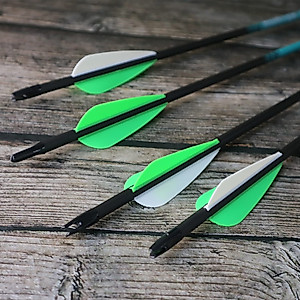 Hosolee 36 Pack Archery Fletches 4 Inch Arrows Vanes Plastic Fletching for DIY Shafts Hunting Targeting (Green)