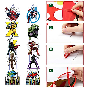 10 PCS Superhero Door Sign Super Fun Hero Theme Party Supplies Superhero Sign Banner Hero Super Wall Decorations.