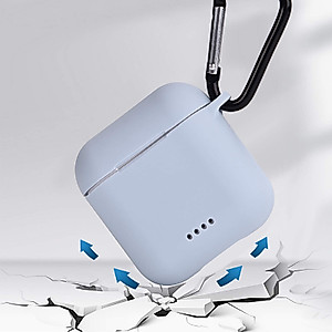 TOZO T6 Protective Silicone Case Shockproof Soft Skin Cover for TOZO T6 Earbuds with Front LED Visible and Keychain Sky Blue