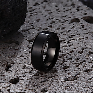 Jstyle Stainless Steel Rings for Men Wedding Ring Cool Simple Band 8 MM 3 Pcs A Set (9.5)