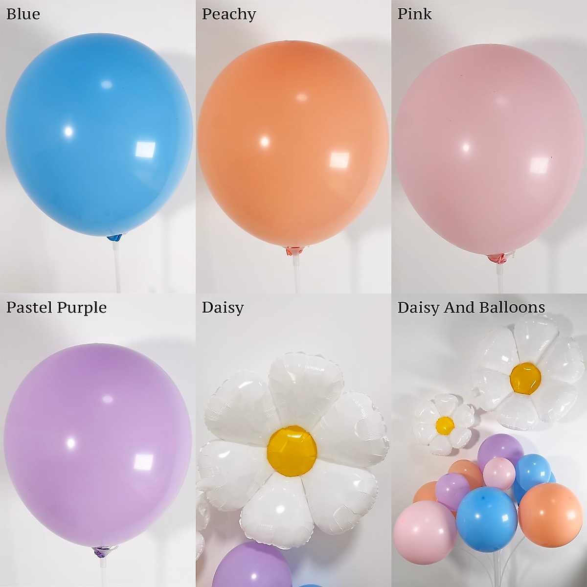 BlissBash 119Pcs Blue Peach Balloon Garland Arch Kit with Pastel Purple, Pink, Daisy Flower Balloons, Perfect for Girls' Birthday Decorations, Puppy-Themed Party Supplies, Dog Party