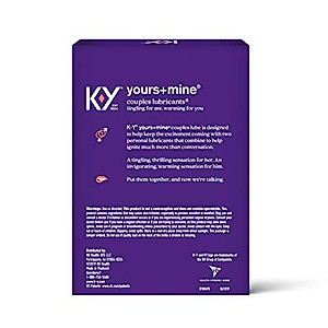 K-Y Yours + Mine Couples Lubricant, Adult Toy Friendly Personal Lubricant & Intimate Gel for Couples, Men, Women, Sex Lube, Clear, 2 x 1.5 Fl Oz, 2 count (Pack of 1)