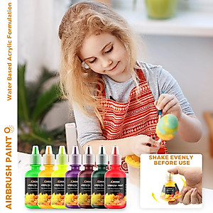 XDOVET Airbrush Paint, 18 Colors Airbrush Paint Set (30 ml/1 oz), Ready to Spray, Opaque & Neon Colors, Water-Based, Premium Acrylic Airbrush Paint Kit for Beginners, Hobbyist and Artists