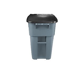 Rubbermaid Commercial Products Brute Rollout Trash/Garbage Can/Bin with Wheels, 50 GAL, for Restaurants/Hospitals/Offices/Back of House/Warehouses/Home, Gray (FG9W2700GRAY)