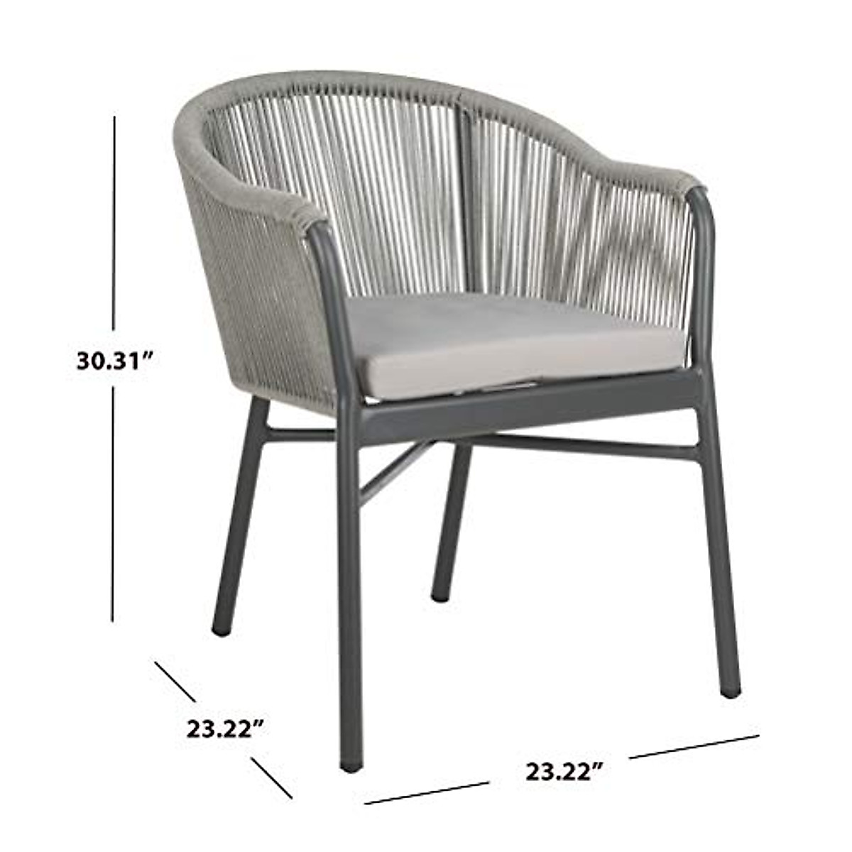 SAFAVIEH Outdoor Collection Nicolo Grey Rope Chair (Set of 2)