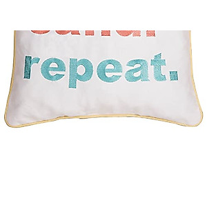 C&F Home Sun, Sand, Repeat Embroidered Pillow 16 x 16 White