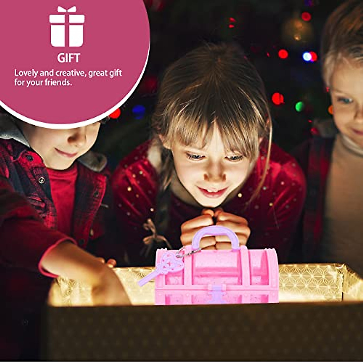 Alipis Treasure Trinket Chest Girl 2Pcs Kids Jewelry little girl treasure box pretend treasure box baby girl treasure chest Box Toy Princess Little Girl Jewelry Box