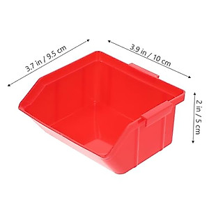 HONMEET 5pcs Red Small Parts Organizer Hardware Storage Rack Storage Boxes Abs Garage Storage System
