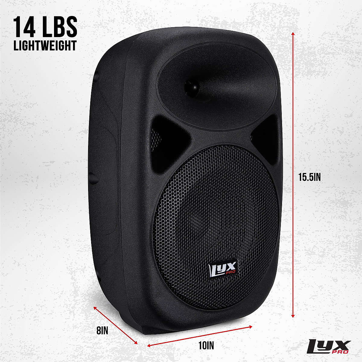 LyxPro 8” Inch Active PA Rechargeable Battery Speaker System, Equalizer, Bluetooth Connection, SD Slot USB MP3 AUX, Mic,1/4" 1/8" 3.5mm Inputs, SPA-8 Battery
