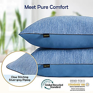 Topcee Bed Pillows for Sleeping 2 Pack, Standard Size Colling Pillow Set of 2 for Back, Stomach or Side Sleepers, Hotel Quality Firm Pillow, Bionic Down Filling Luxury Soft Supportive Pillows(20"*26")