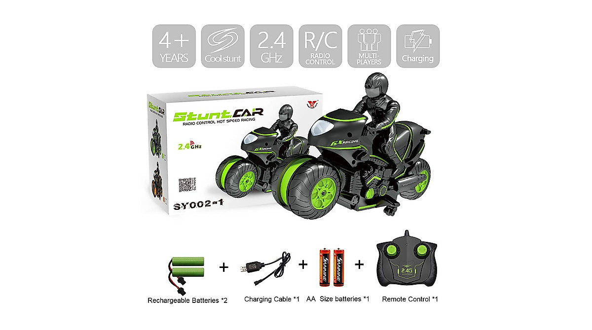 High-Speed RC Motorcycle for Kids - 360° Stunt Action