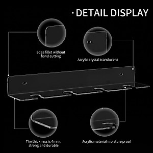 Hexsonhoma Clear Acrylic Wine Glass Holder Wall Mounted, Under Cabinet Hanging Wine Glass Rack, Champagne Wall Holer for Party 50 for 4 Glasses (4 Glasses 1 Pack)